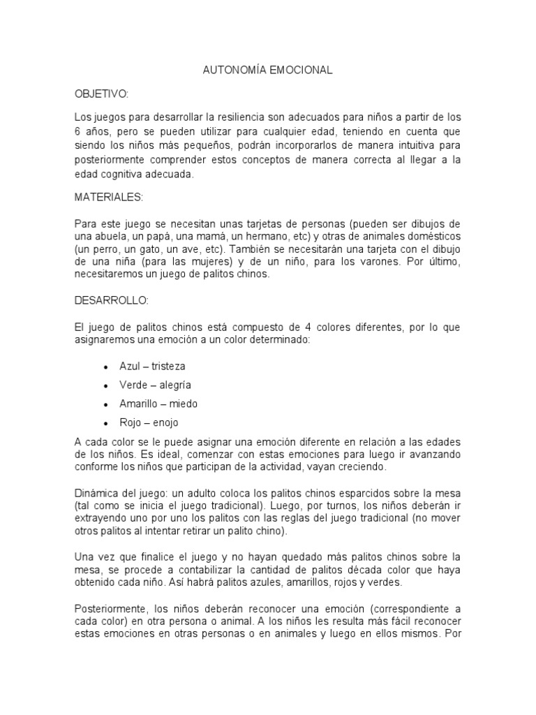 Autonomía Emocional | PDF