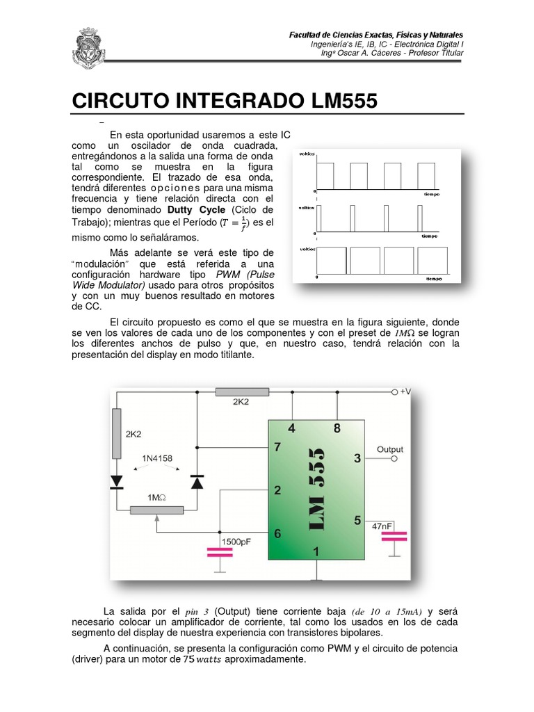 Integrado LM555 & PWM | PDF | Transistor | Ingeniería Electrónica