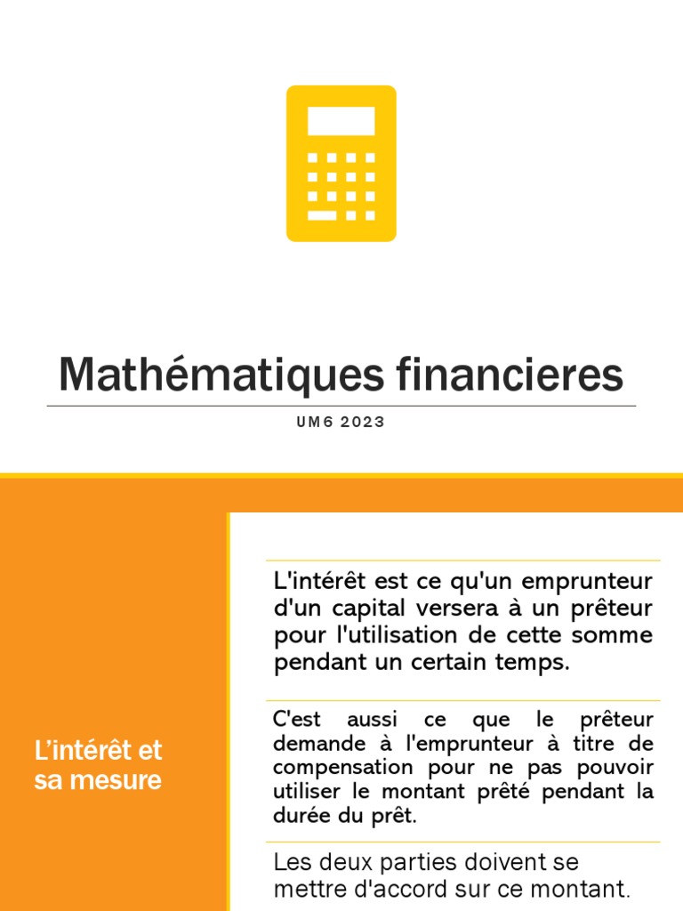 Présentation Mathématiques Financières | PDF