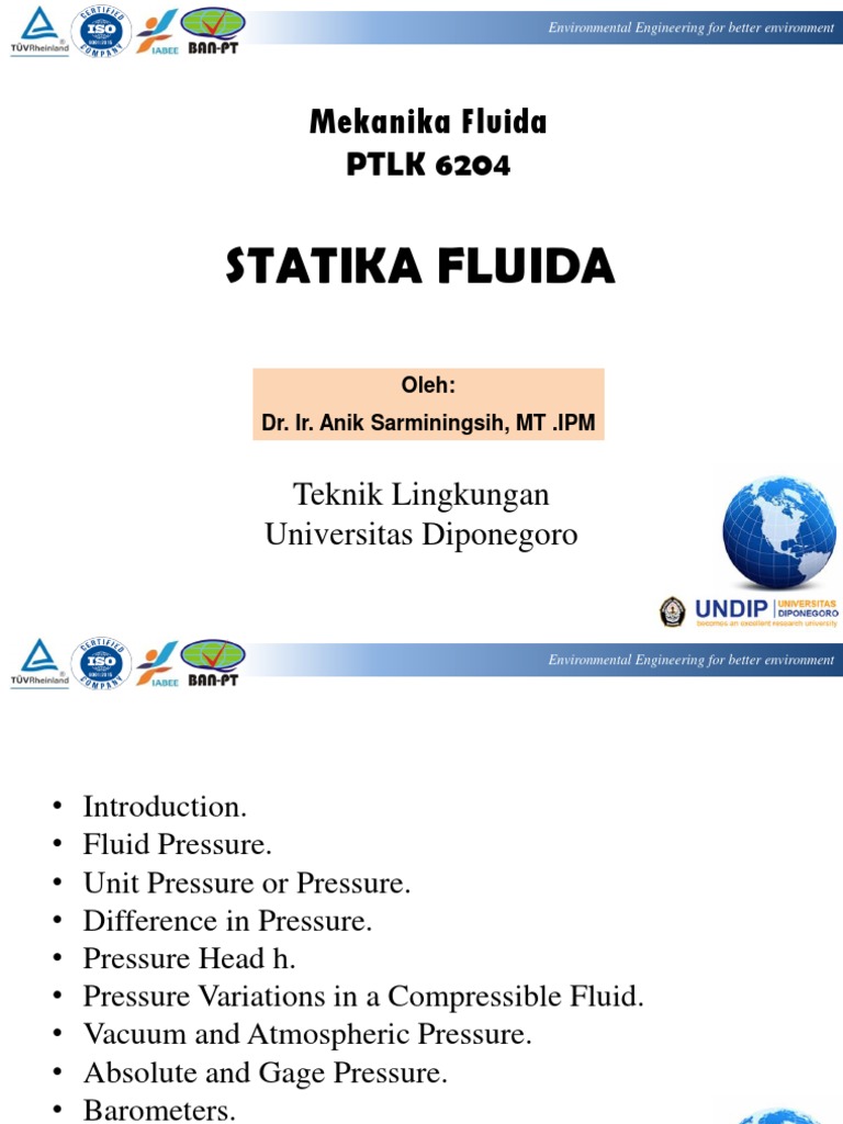 Week 2 - 3 - Fluids - Static | PDF | Pressure | Pressure Measurement