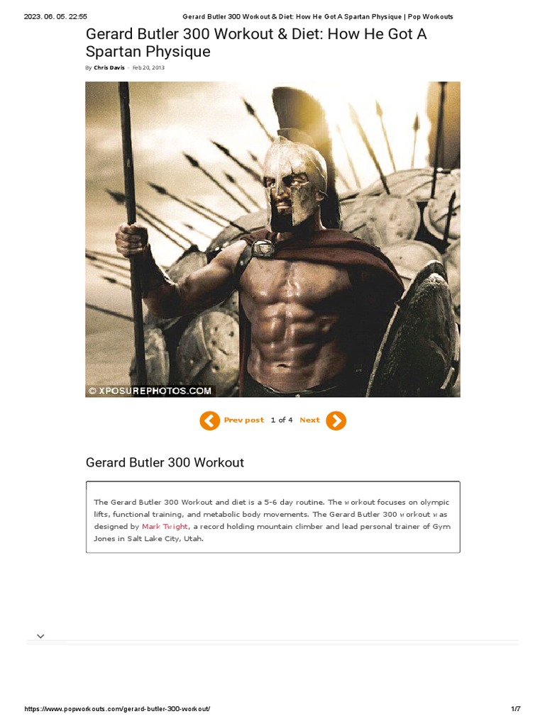 Gerard Butler 300 Workout & Diet | PDF