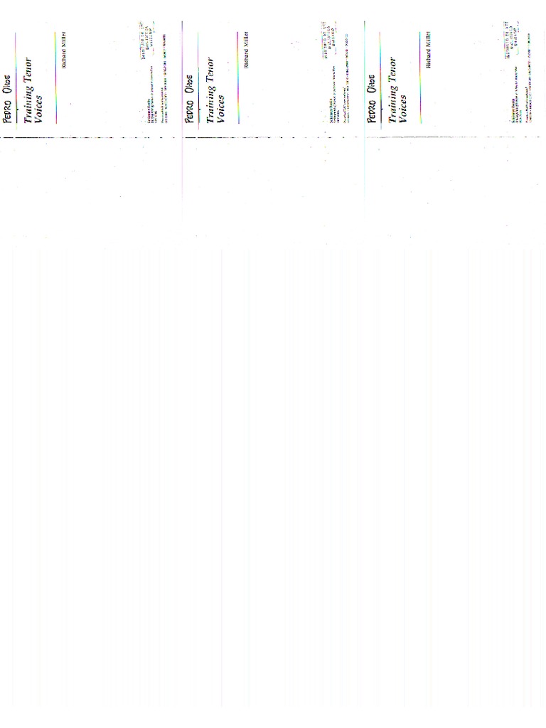 Richard Miller Training Tenor Voices Part 1 PDF Free | PDF