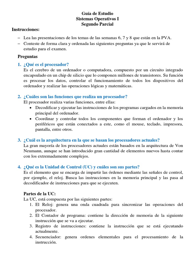 Guia de Estudio Segundo Parcial | PDF | Hilo (Computación ...