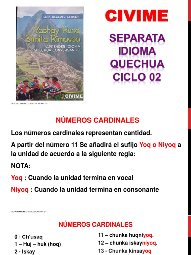 Números y Pronombres en Quechua | PDF