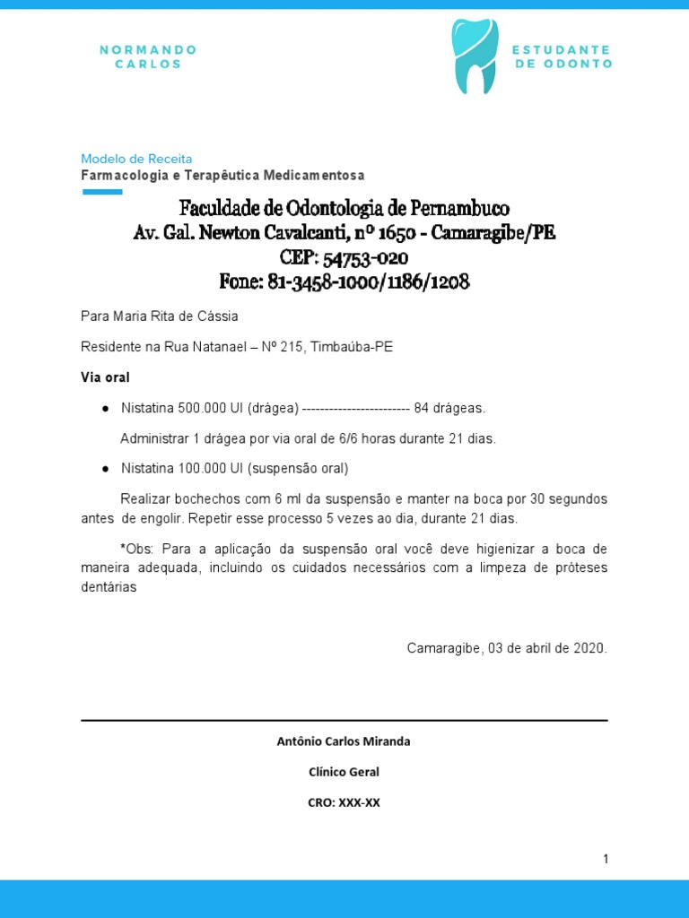 Modelo de Receita | PDF