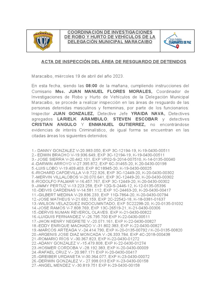 Inspeccion de Calabozo 19-04-23 | PDF | Ajedrez