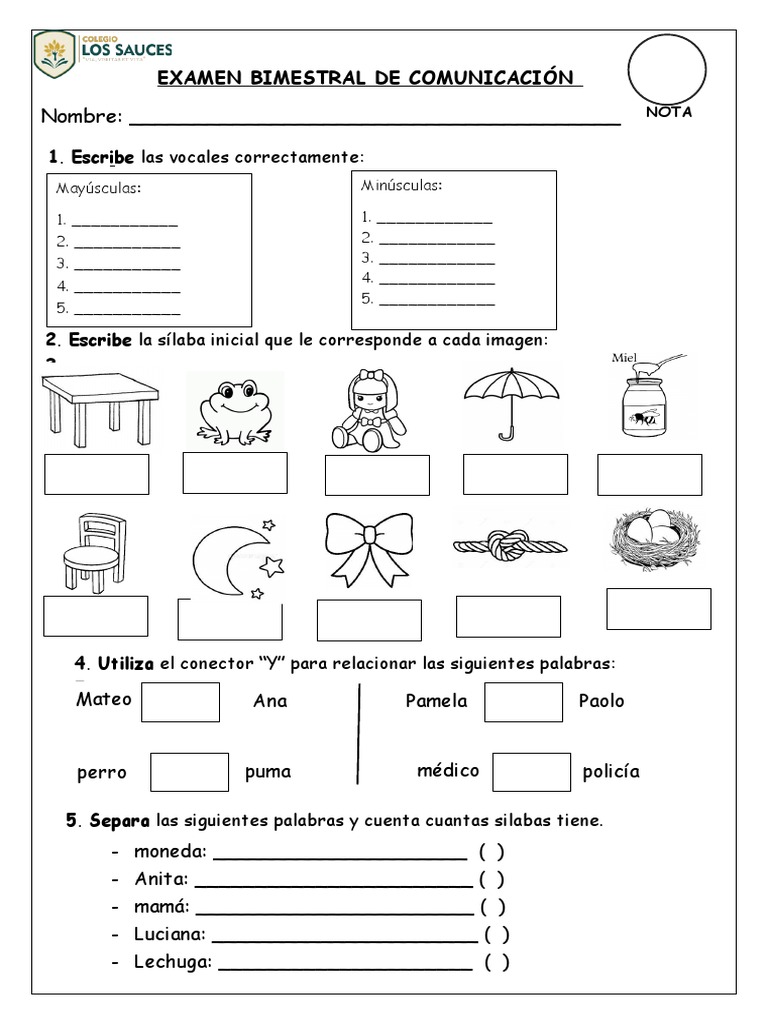 Examen Bimestral de Comunicación Integral | PDF