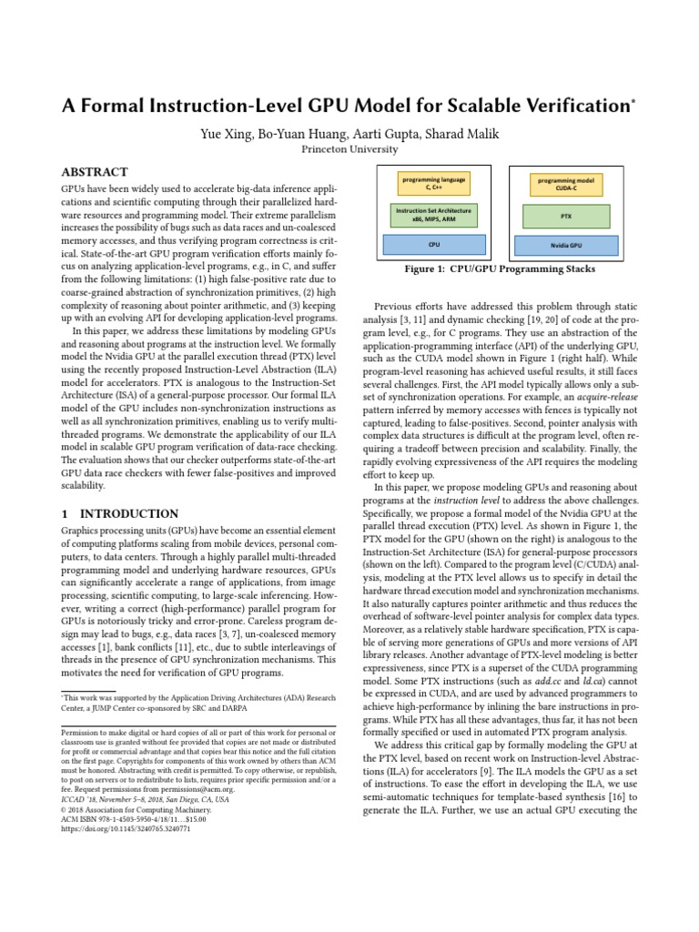 GPU Verification iccad18-gpu | PDF | Graphics Processing Unit | Parallel Computing