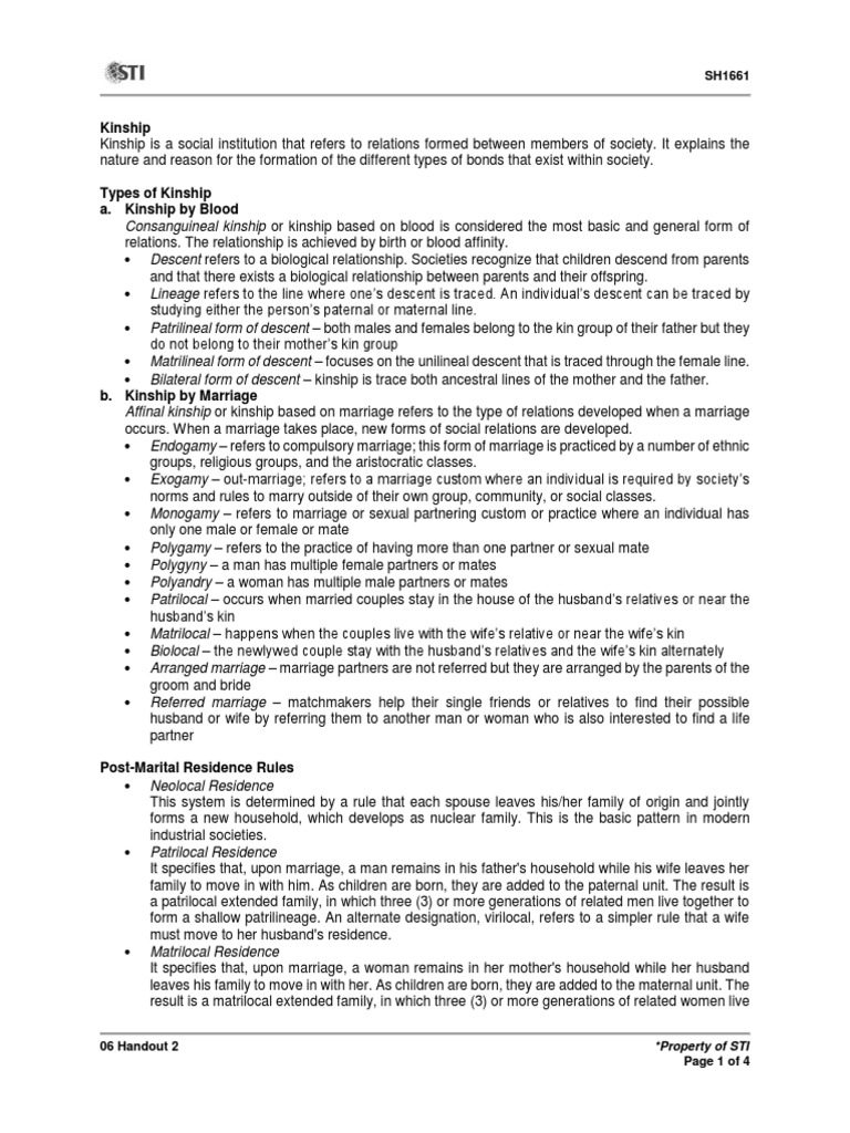 Understanding Kinship Structures | PDF | Kinship | Marriage