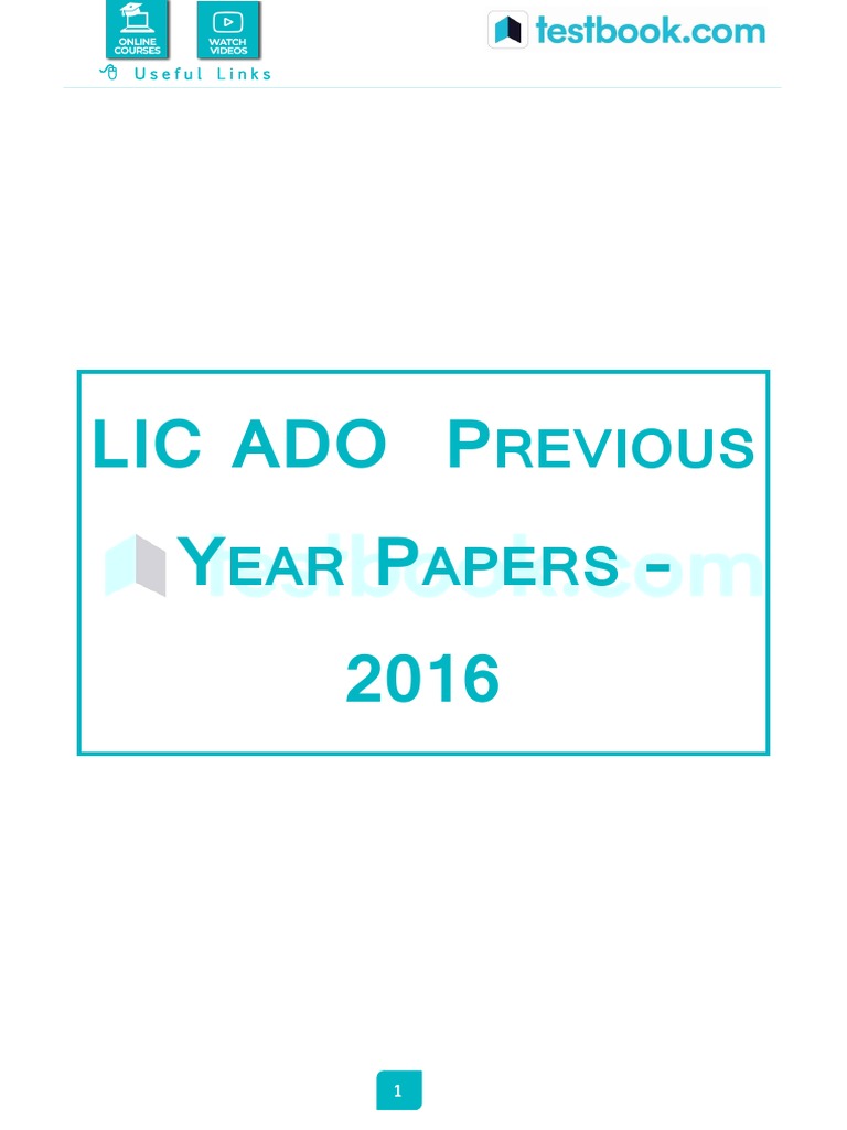 LIC ADO Previous Year Question Papers | PDF | Insurance | Sales