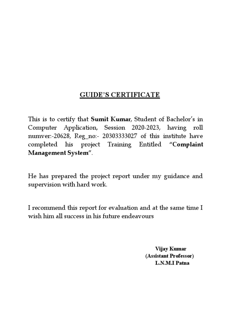 Guide Certificate | PDF