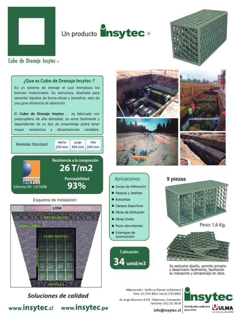 Cubos Dren Insytec | PDF