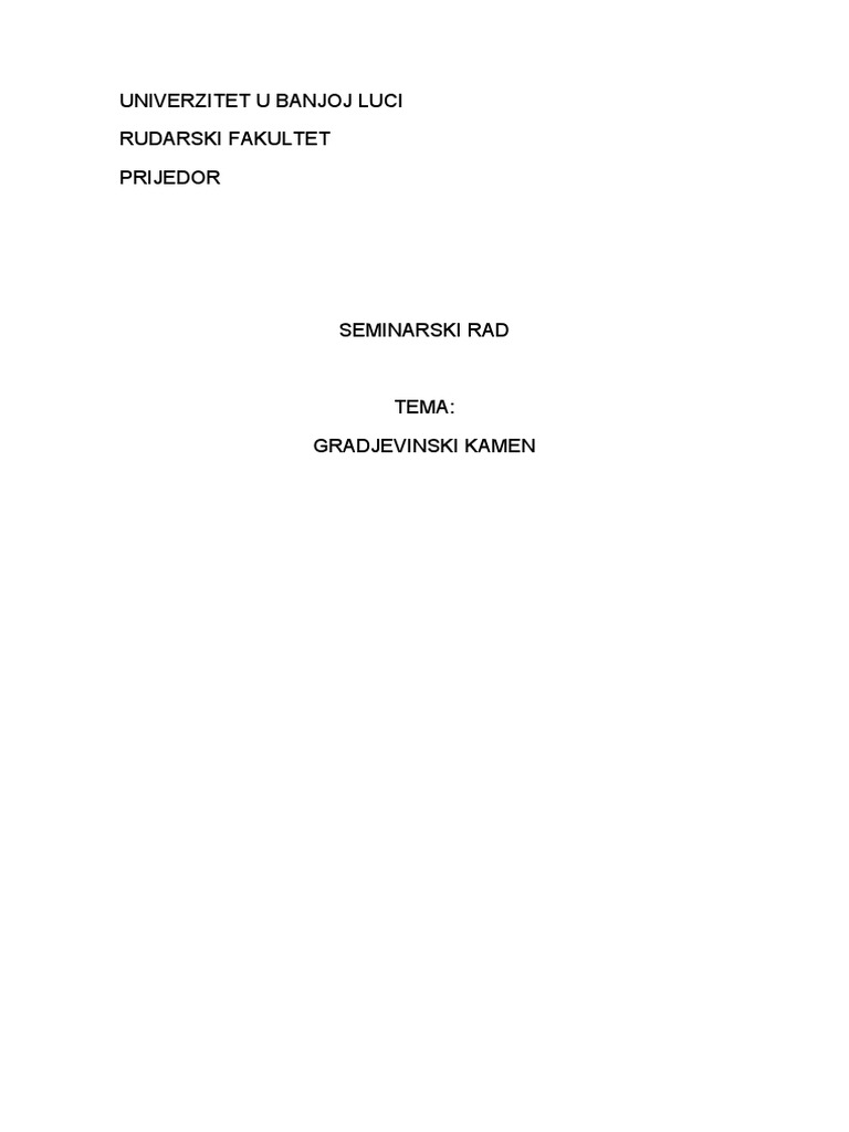 Gradjevinski Kamen | PDF