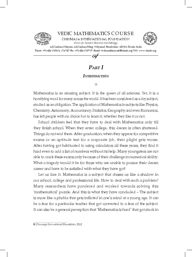 Course 21 Vedic Maths Course Sample Lesson | PDF