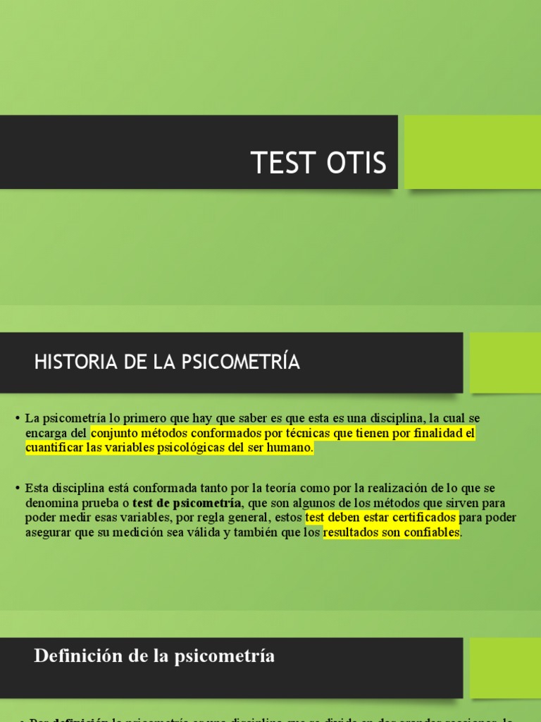 Test Otis | PDF | Psicometría | Validez (Estadísticas)
