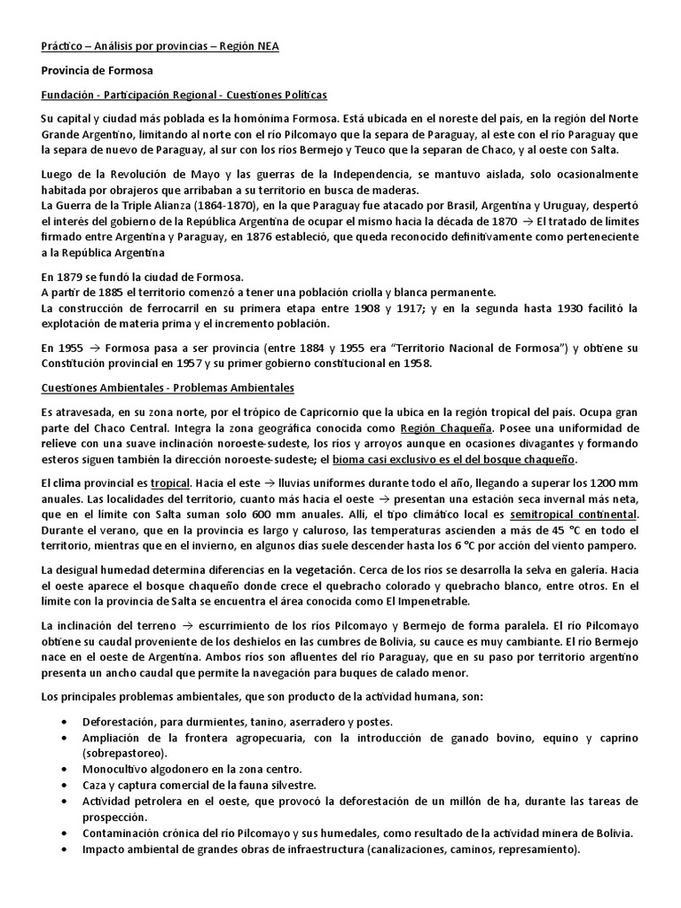 Análisis Por Provincia - Región NEA | PDF | Ciencias de la Tierra