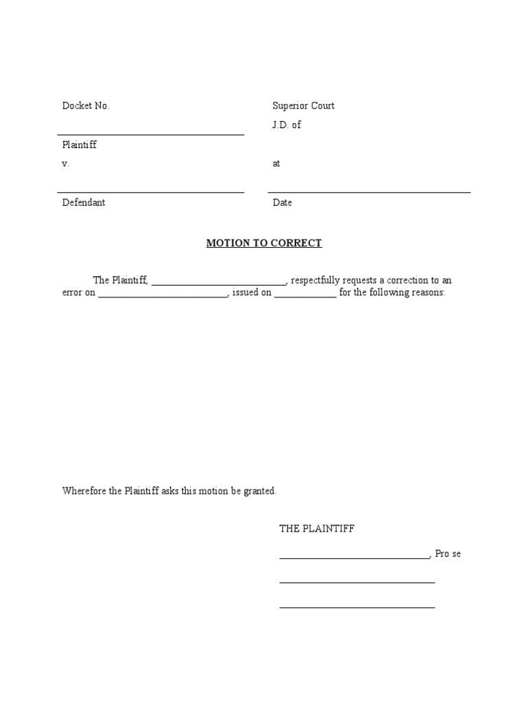 Motion To Correct | PDF | Law