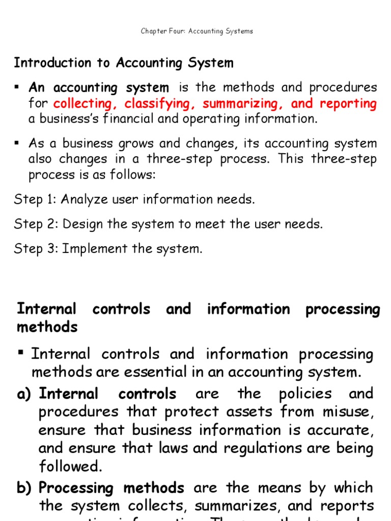 FA I CHAPTER 4 ACCOUNTING SYSTEM | PDF | Ledger | Economies