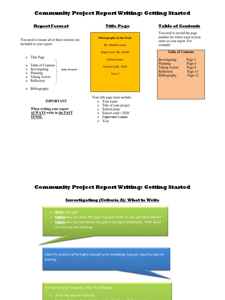 Community Project Report Guide | PDF | Information | Communication