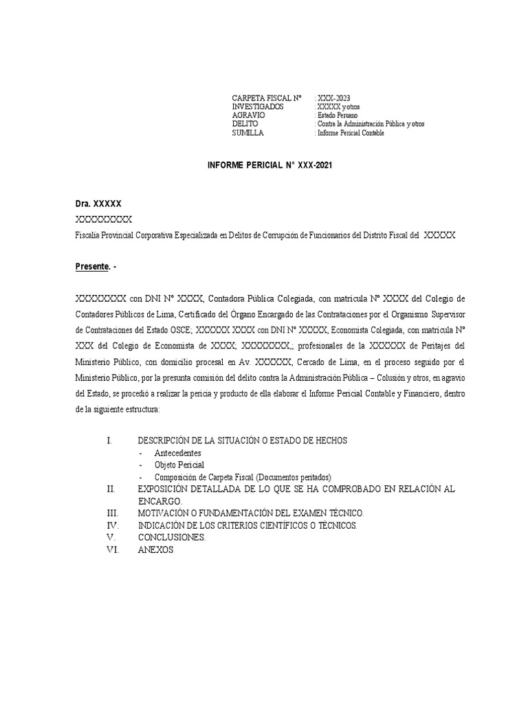 Informe Pericial Contable 2021 | PDF | Análisis | Razonamiento inductivo