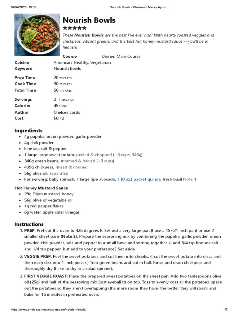 Nourish Bowls - Chelsea's Messy Apron | PDF | Mustard (Condiment ...