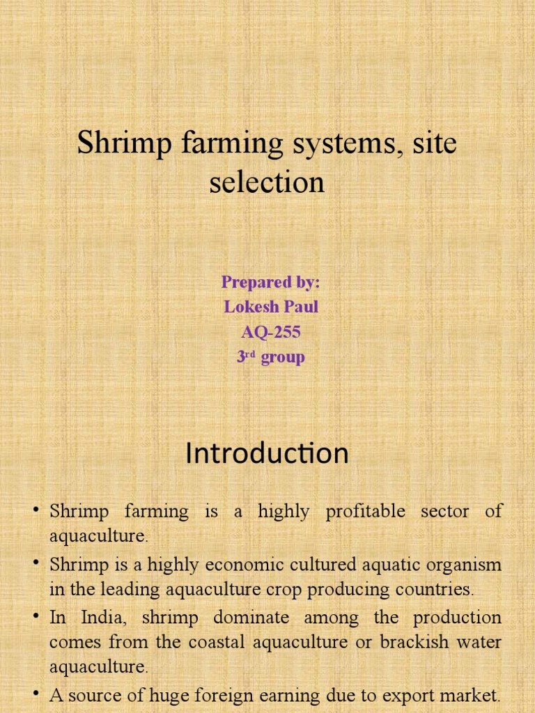 Shrimp Farming System Site Selection | PDF