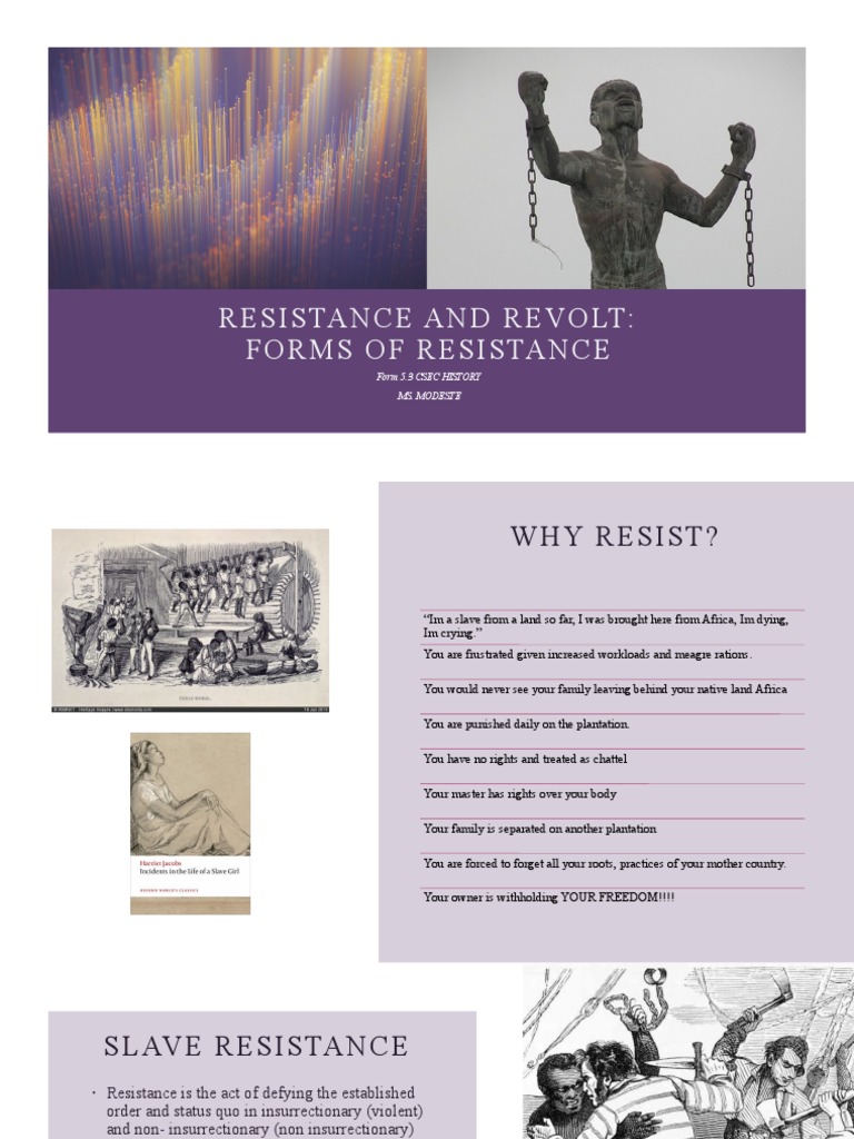 Types of Resistance | PDF | Slavery | Abolitionism
