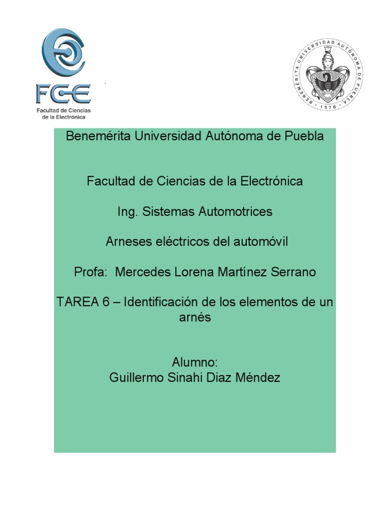 Práctica 1 Elementos de Un Arnes-1 | PDF | Conector eléctrico | Vehículos