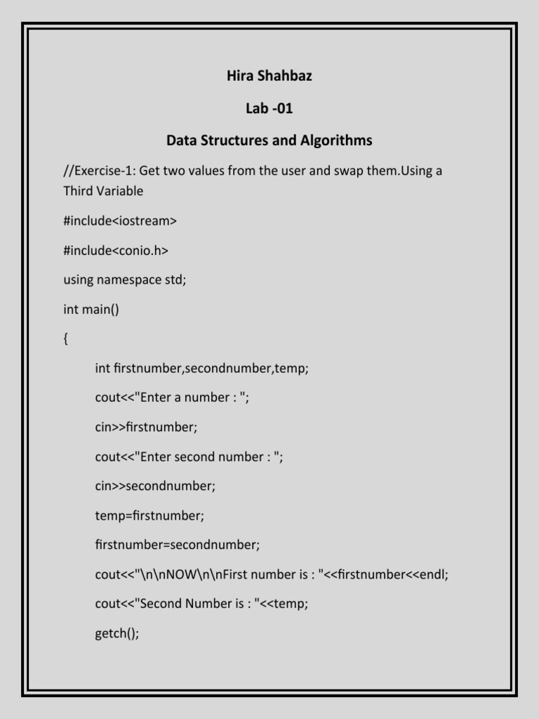 Lab 01 1317 Dsa Pdf Integer Computer Science Namespace 