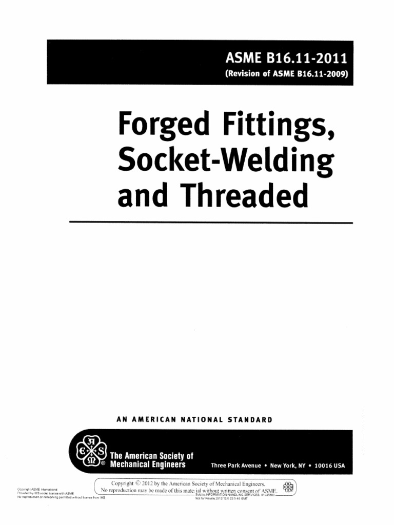 Asme B16.11 2011 | PDF