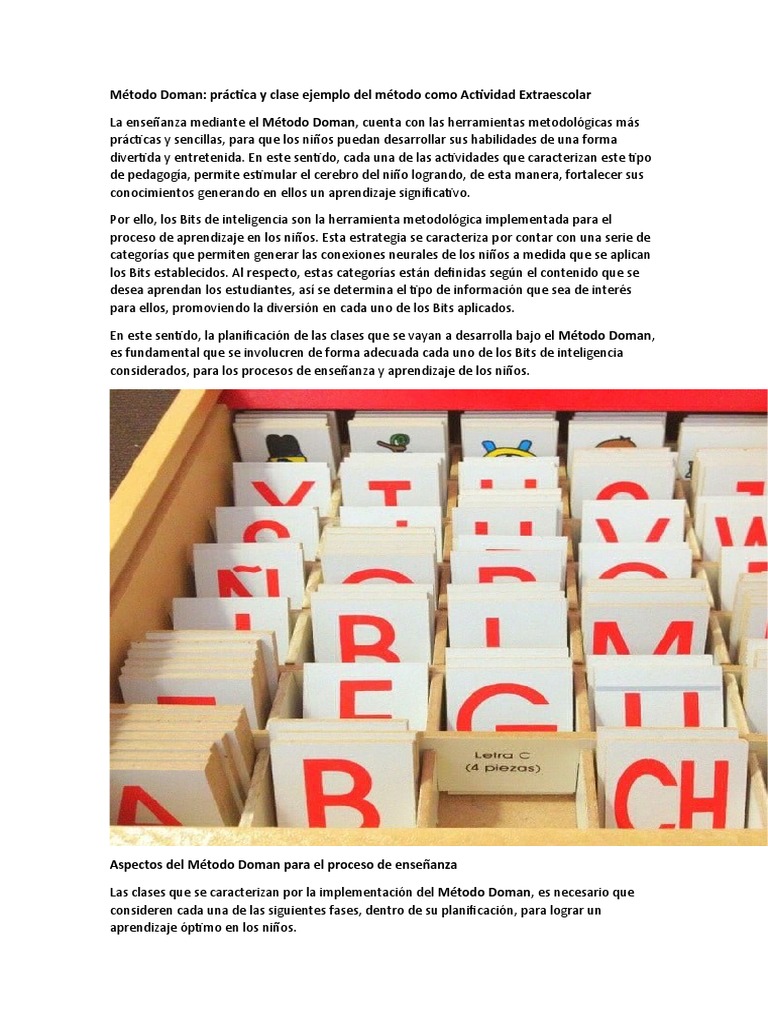Método Doman | PDF | Aprendizaje | Enseñando