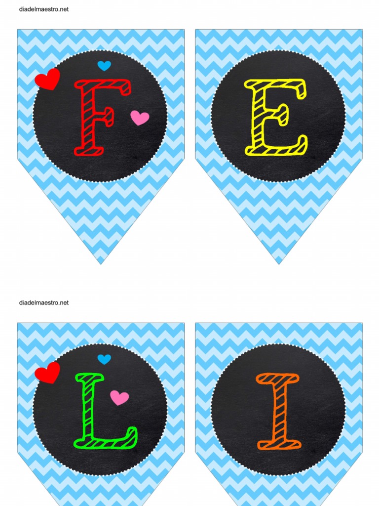 Banderin Feliz Dia Del Maestro para Imprimir 2 | PDF