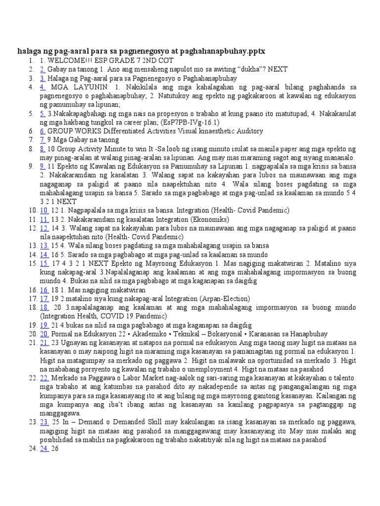 Pagnenegosyo at Paghahanapbuhay | PDF