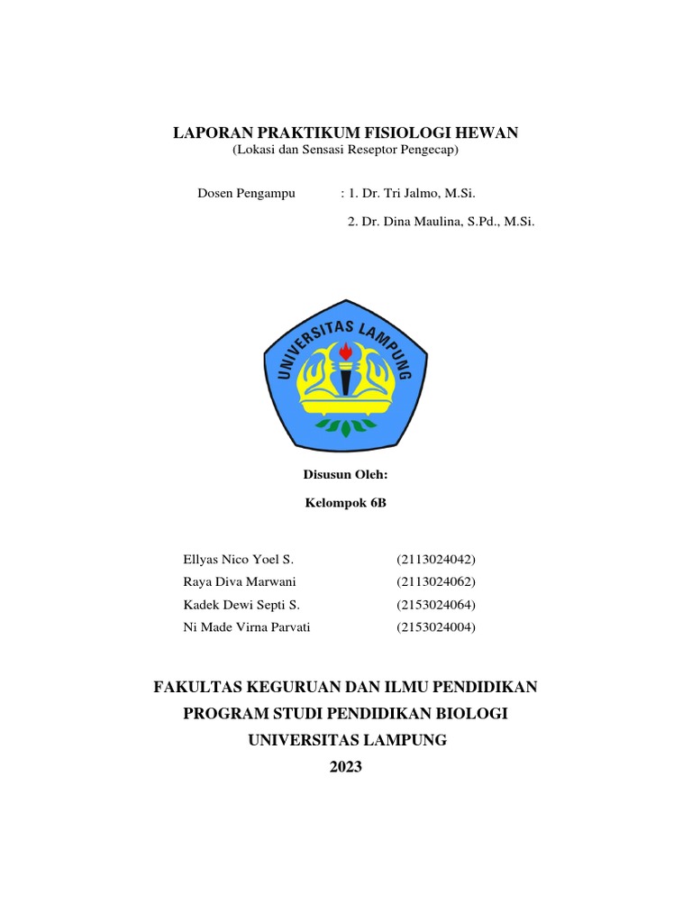 6B - Laporan Praktikum Lokasi Dan Sensasi Reseptor Pengecap - Fisiologi ...