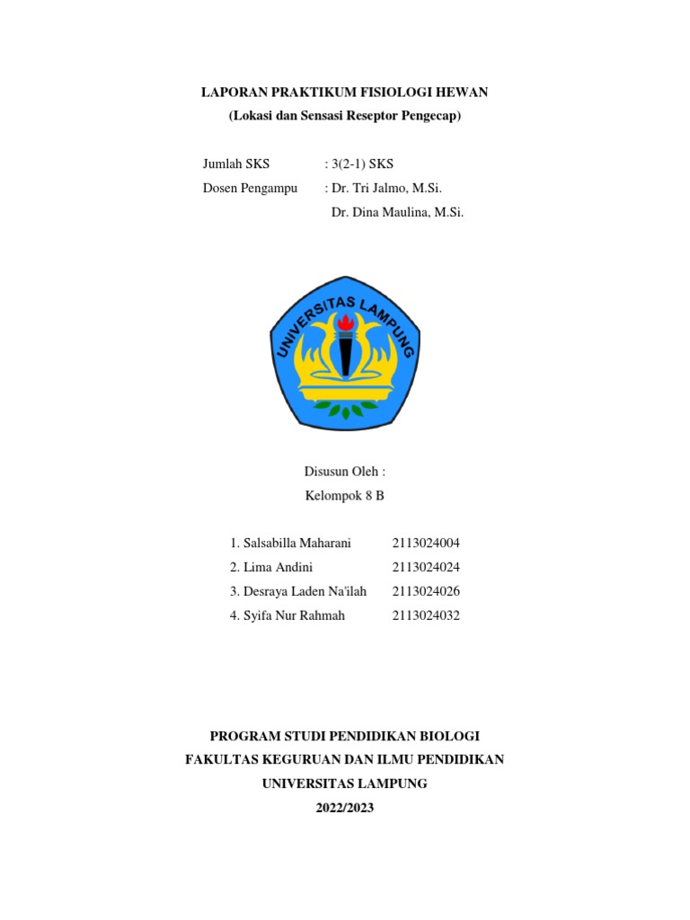 8B - Laporan Praktikum Lokasi Dan Sensasi Reseptor Pengecap | PDF