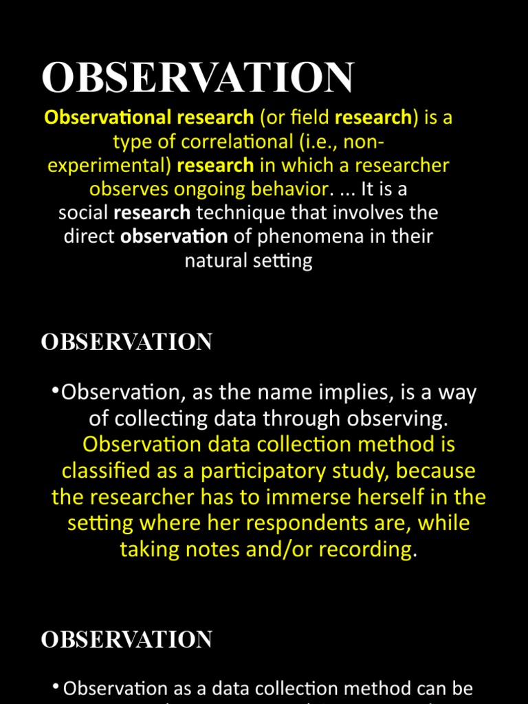 Observation | PDF | Observation | Interview