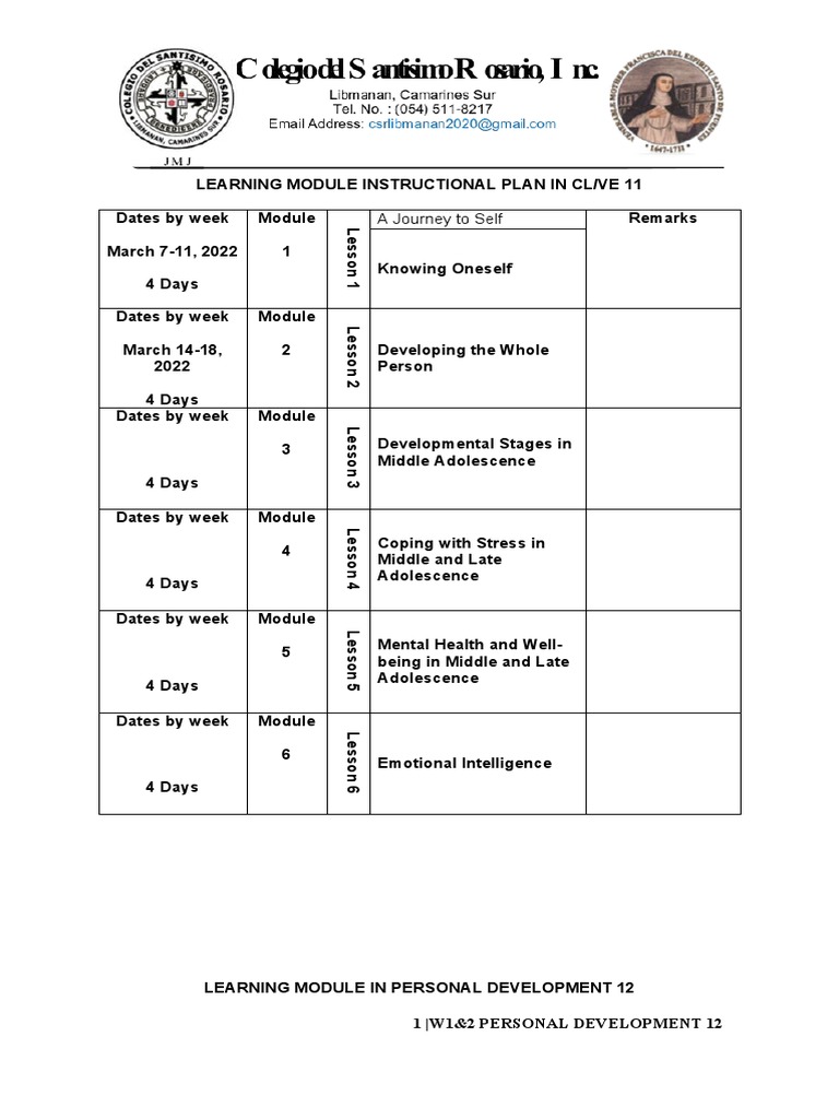 PERDEV Module 1 & 2 Teacher's | PDF | Thought | Emotions