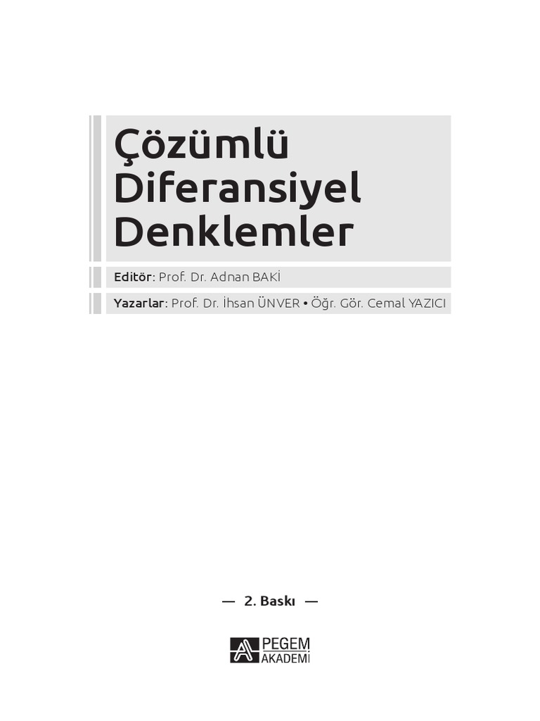 Cozumlu Diferansiyel Denklemler | PDF
