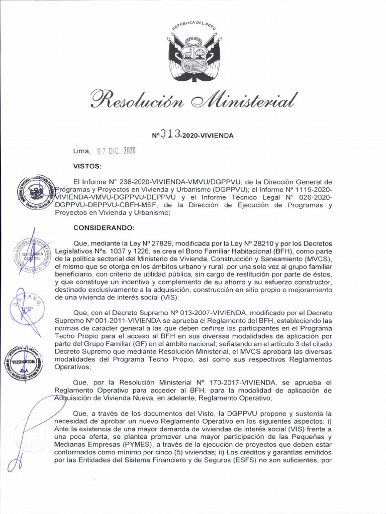 RM 313-2020-VIVIENDA.pdf | PDF