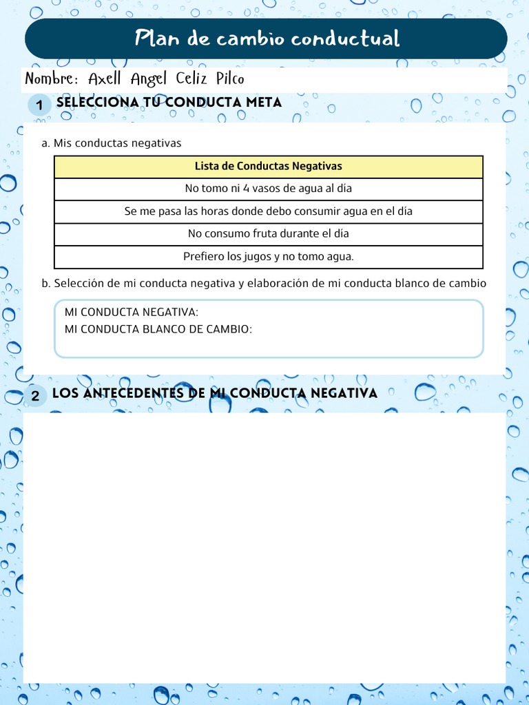 Plantilla Para El Cambio Conductual | PDF