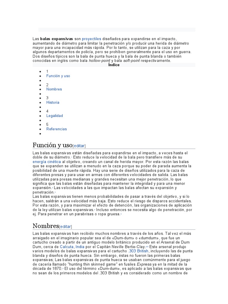 Las Balas Expansivas Son Proyectiles Diseñados para Expandirse en El ...