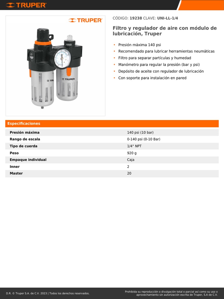 Filtro TRUPER | PDF