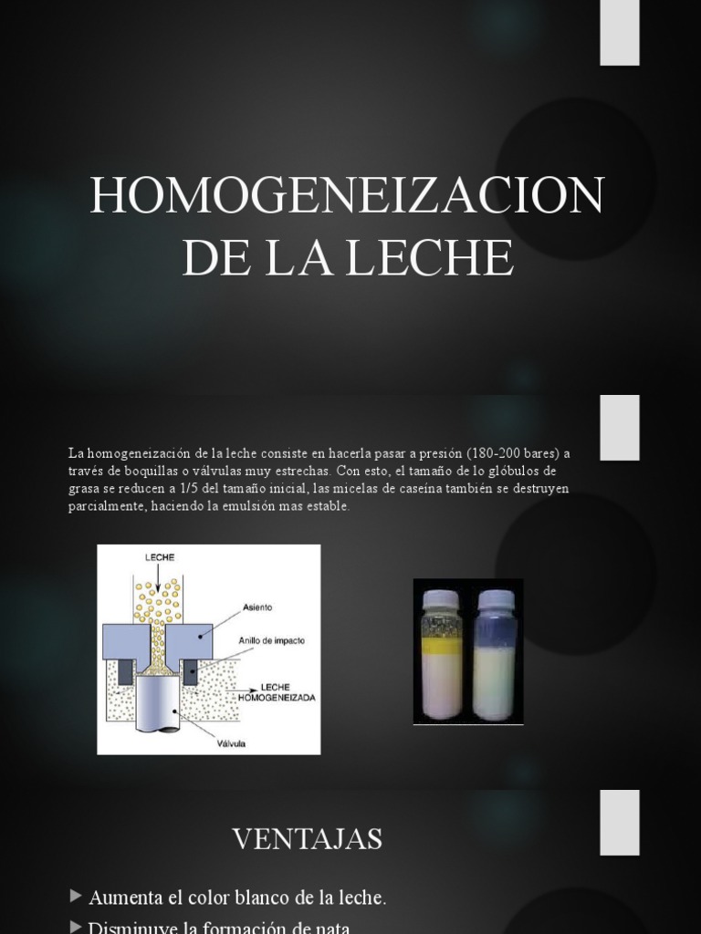 HOMOGENEIZACION DE LA LECHE | PDF
