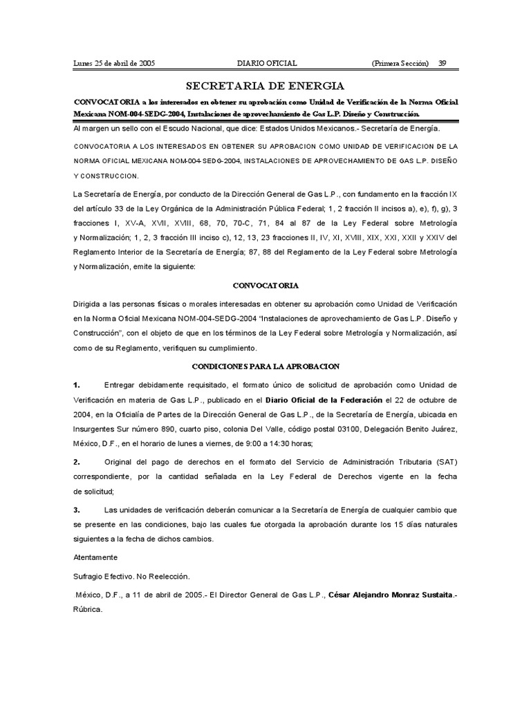 Conv GLP NOM 004 | PDF | México | Ciudad de México