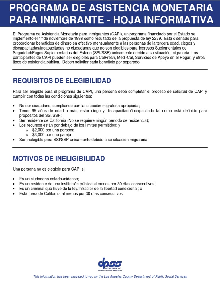 CAPI Fact Sheet Spanish 10-2021 | PDF | Ciencias sociales