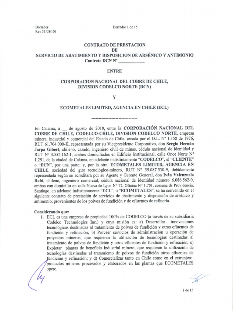 Contrato Servicio AAA Rev 31.08.10 - (Firmado) | PDF