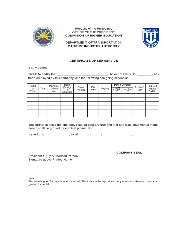 CHED - MARINA-Template-COMPANY (Annex E) | PDF | Business | Technology & Engineering