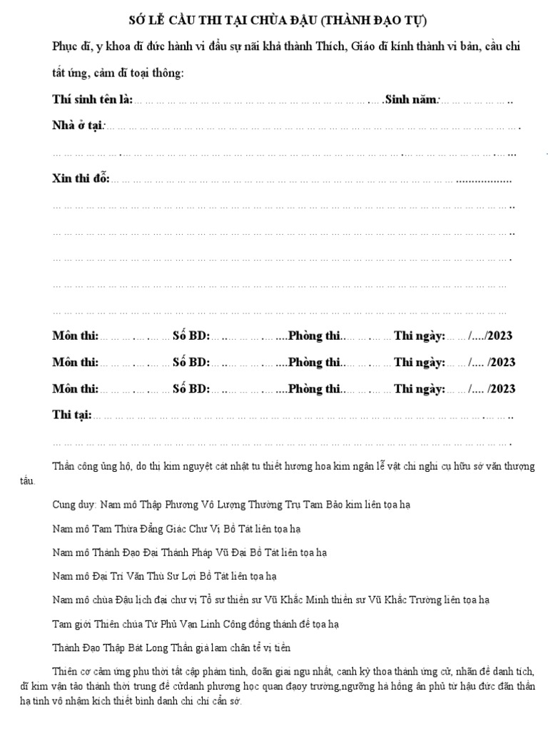 SỚ CẦU THI | PDF