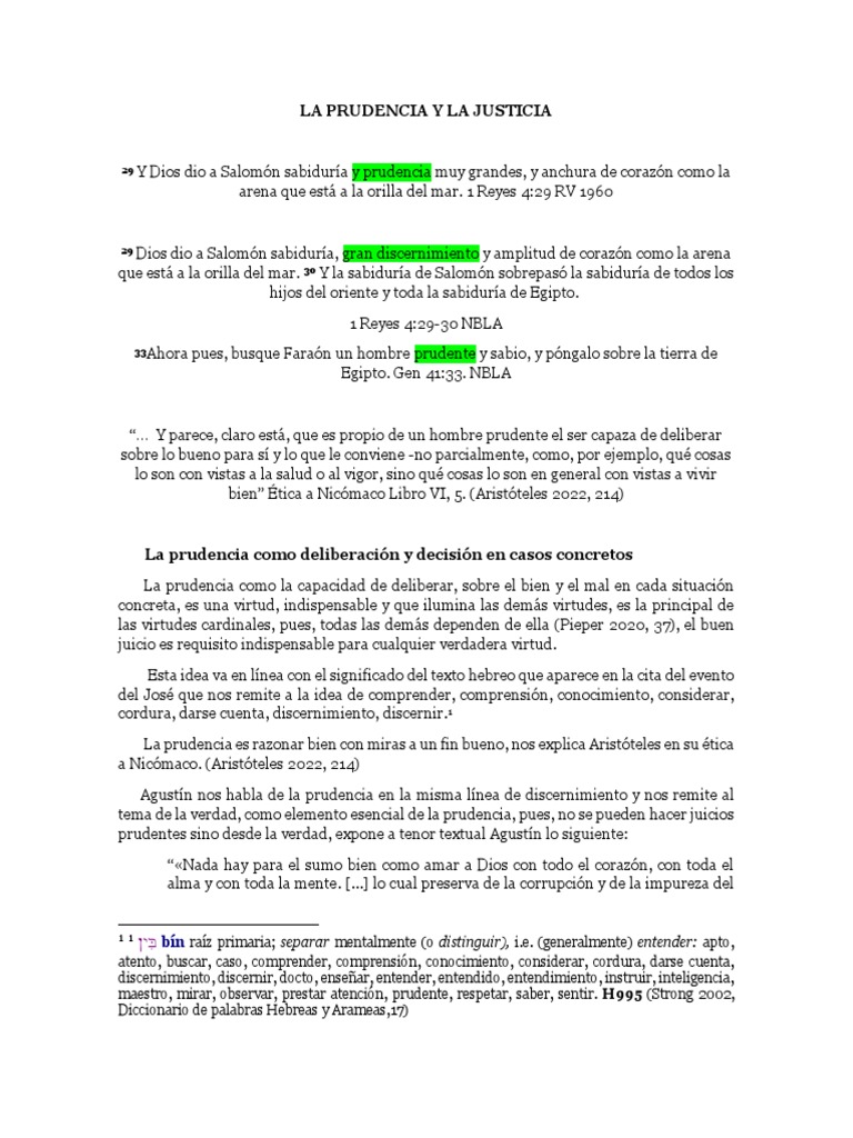 La Prudencia: Virtud y Discernimiento | PDF | Sabiduría | Fe