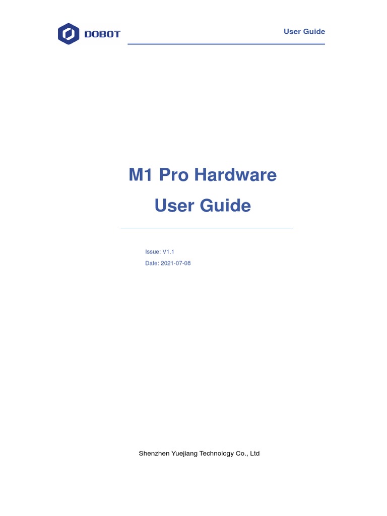 Dobot M1 Pro Hardware User Guide V1.1 | PDF | Cartesian Coordinate ...